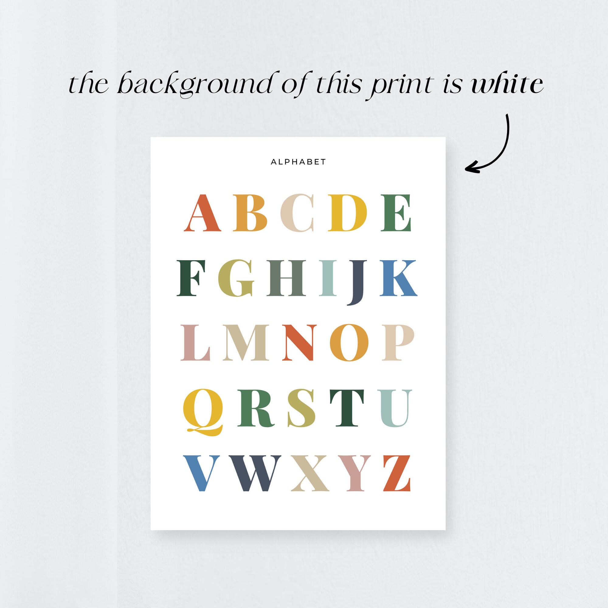 Rainbow Alphabet Print, Educational Wall Art, Homeschool Prints ...