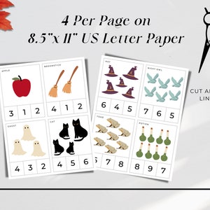 Halloween Number Clip Cards Printable Back to School Fall Montessori ...