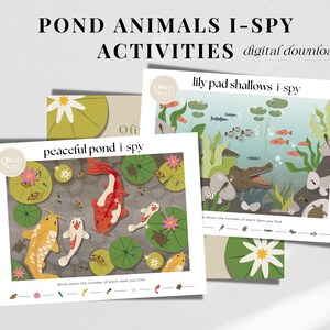 I-spy Printable Pond Forest Animal Activity, Spring Nature Unit Study ...