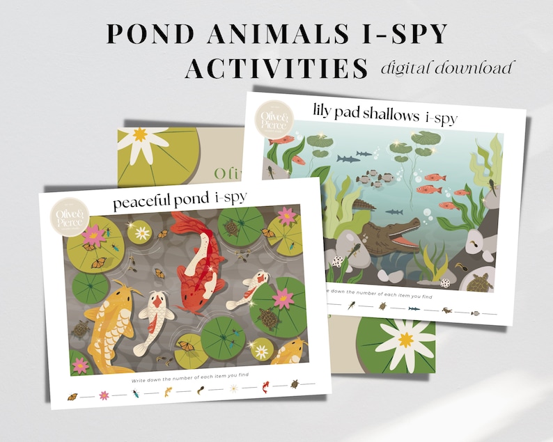 I-spy Printable Pond Forest Animal Activity, Spring Nature Unit Study ...
