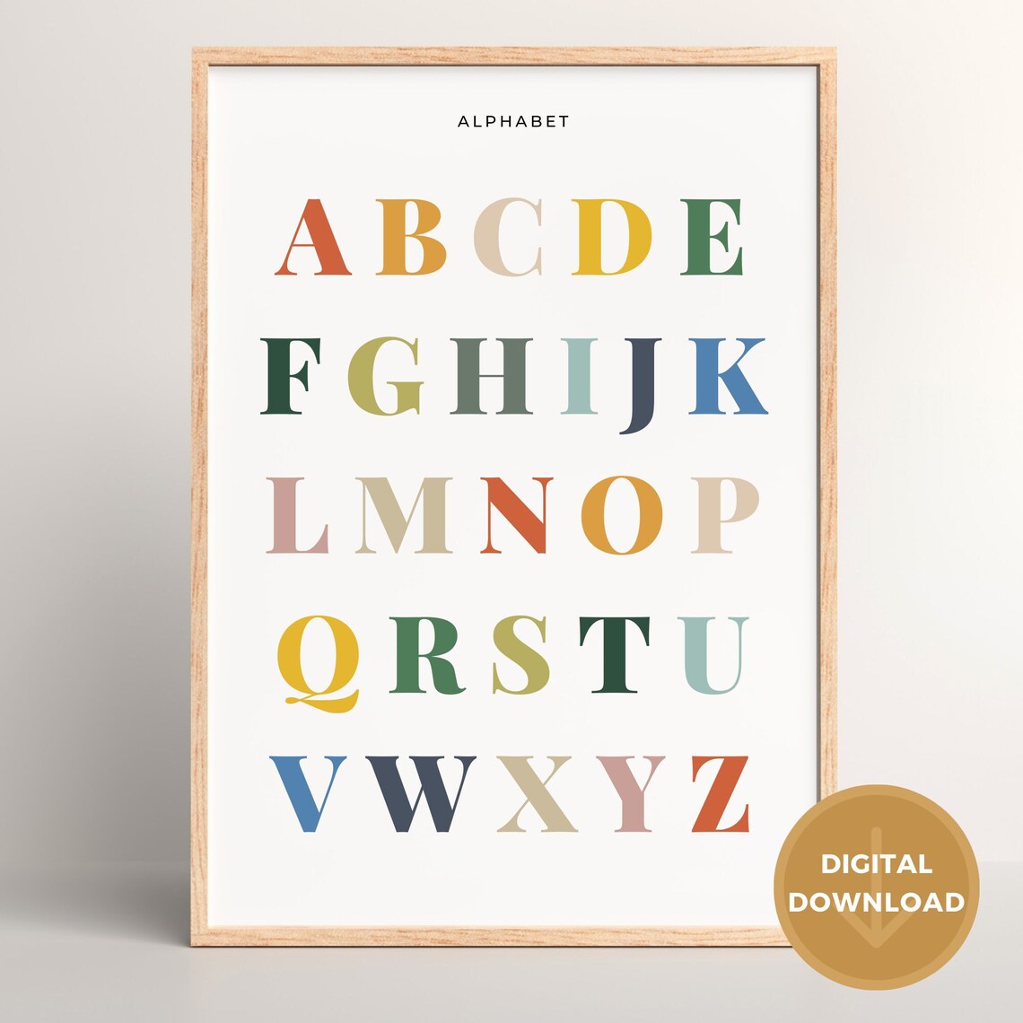 Rainbow Alphabet Print, Educational Wall Art, Homeschool Prints ...