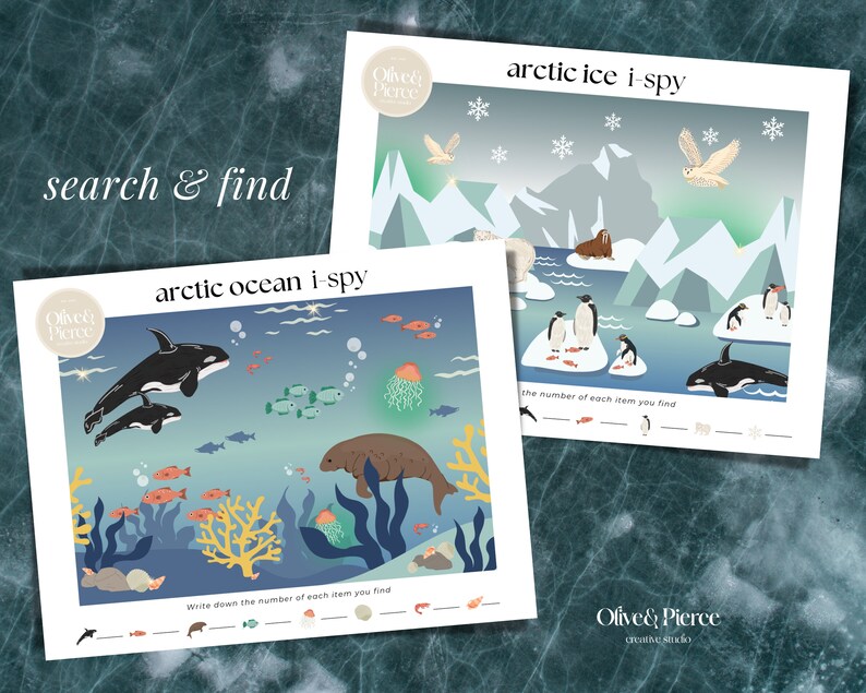 I-spy Arctic Animal Winter Activity Nature Unit Study Montessori ...