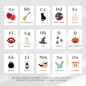 Halloween ABC Learning Flashcards Printable Back to School Fall ...