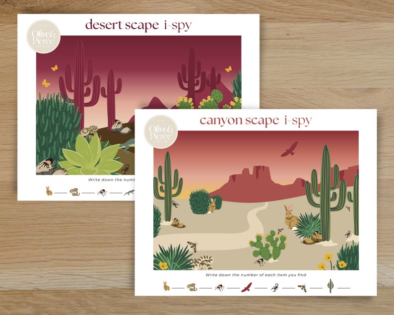 I-spy Summer Desert Worksheet, Count, Game, Montessori, Activity Book ...