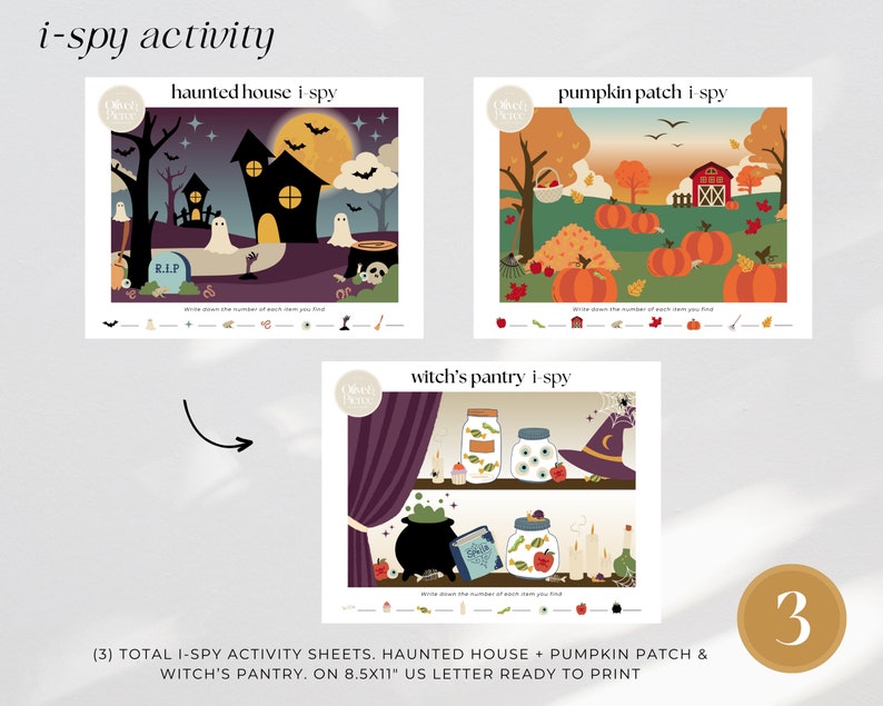 I-spy Halloween Worksheet Fall Game Montessori Activity Book ...
