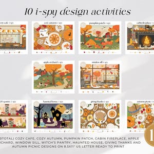 Printable Fall Season I Spy Bundle, Preschool Activity, Autumn ...