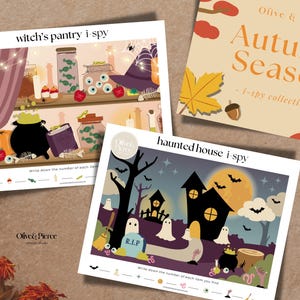 Printable Fall Season I Spy Bundle, Preschool Activity, Autumn ...