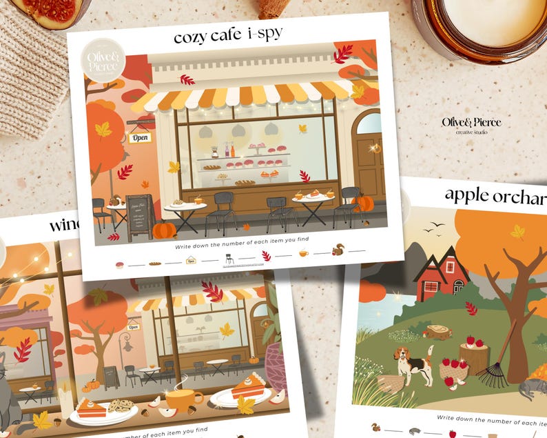 Printable Fall Season I Spy Bundle, Preschool Activity, Autumn ...
