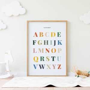 Rainbow Alphabet Print, Educational Wall Art, Homeschool Prints ...