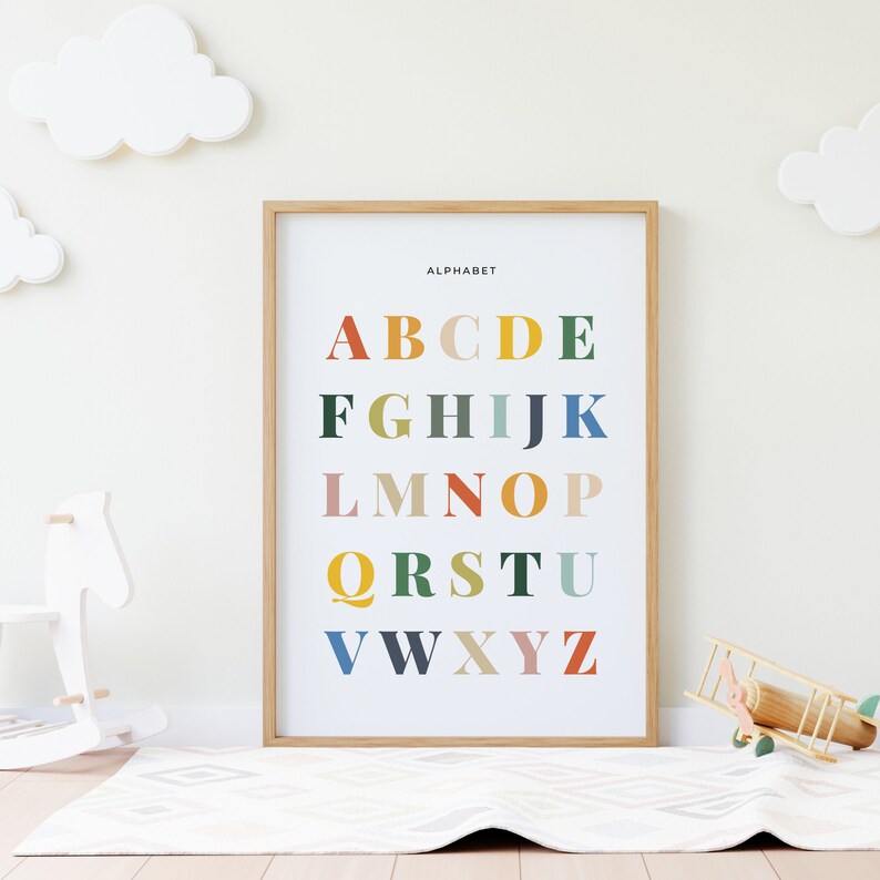 Rainbow Alphabet Print, Educational Wall Art, Homeschool Prints ...