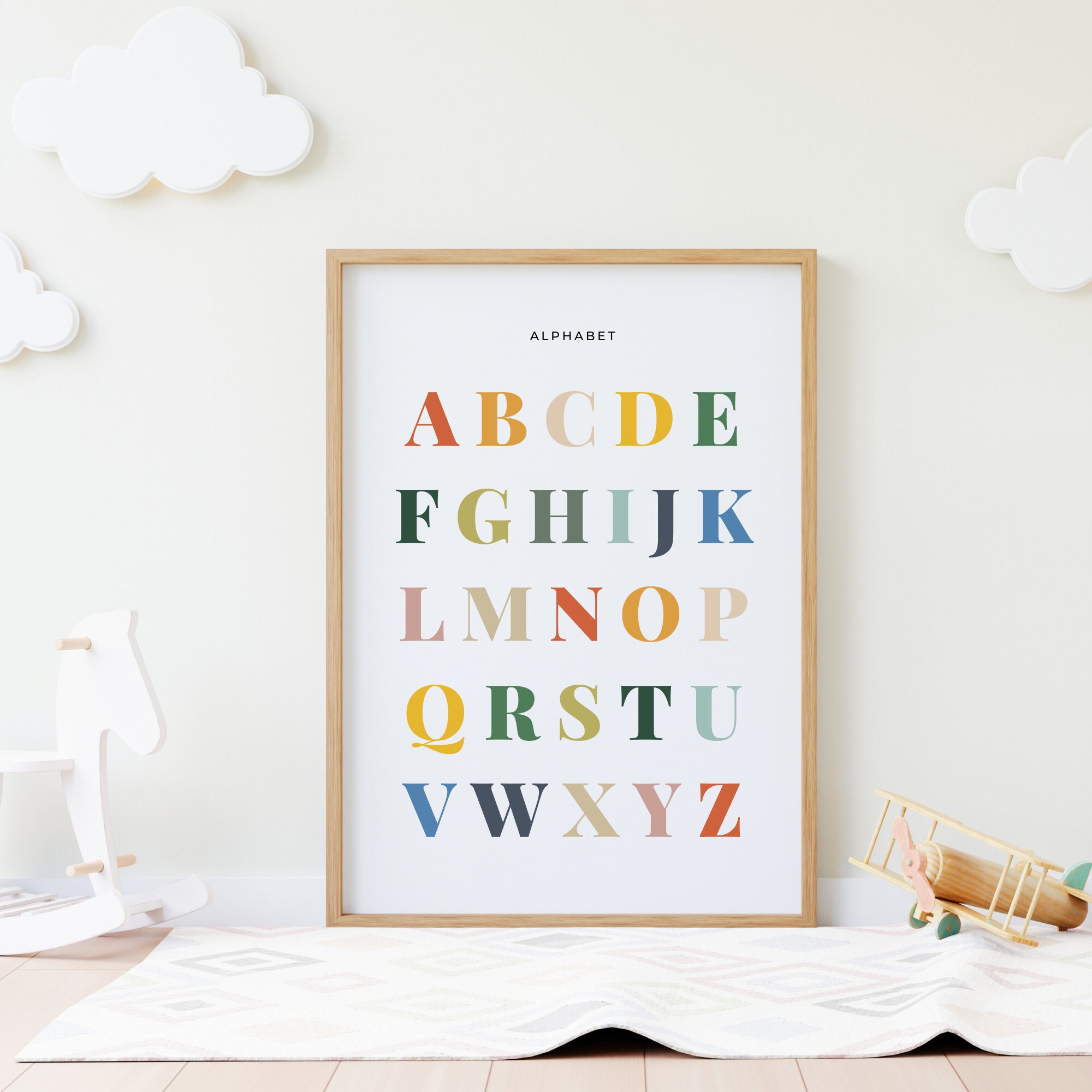 Rainbow Alphabet Print, Educational Wall Art, Homeschool Prints ...