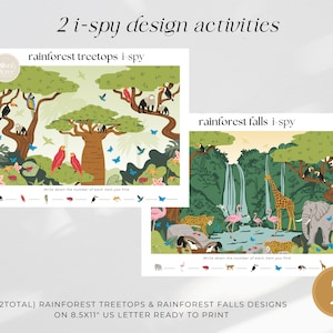 I-spy Printable Jungle Animal Activity, Rainforest Nature Unit Study ...