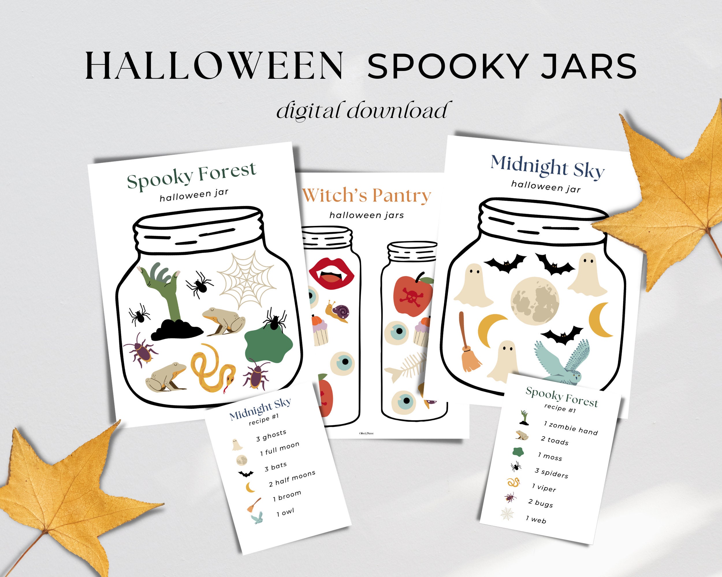 Halloween Spooky Recipe Jar Printable School Fall Montessori Homeschool ...