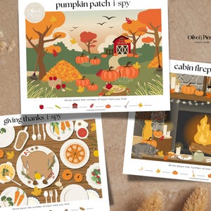 Printable Fall Season I Spy Bundle, Preschool Activity, Autumn ...