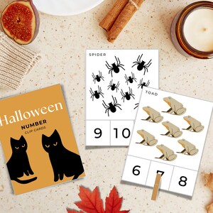 Halloween Number Clip Cards Printable Back to School Fall Montessori ...