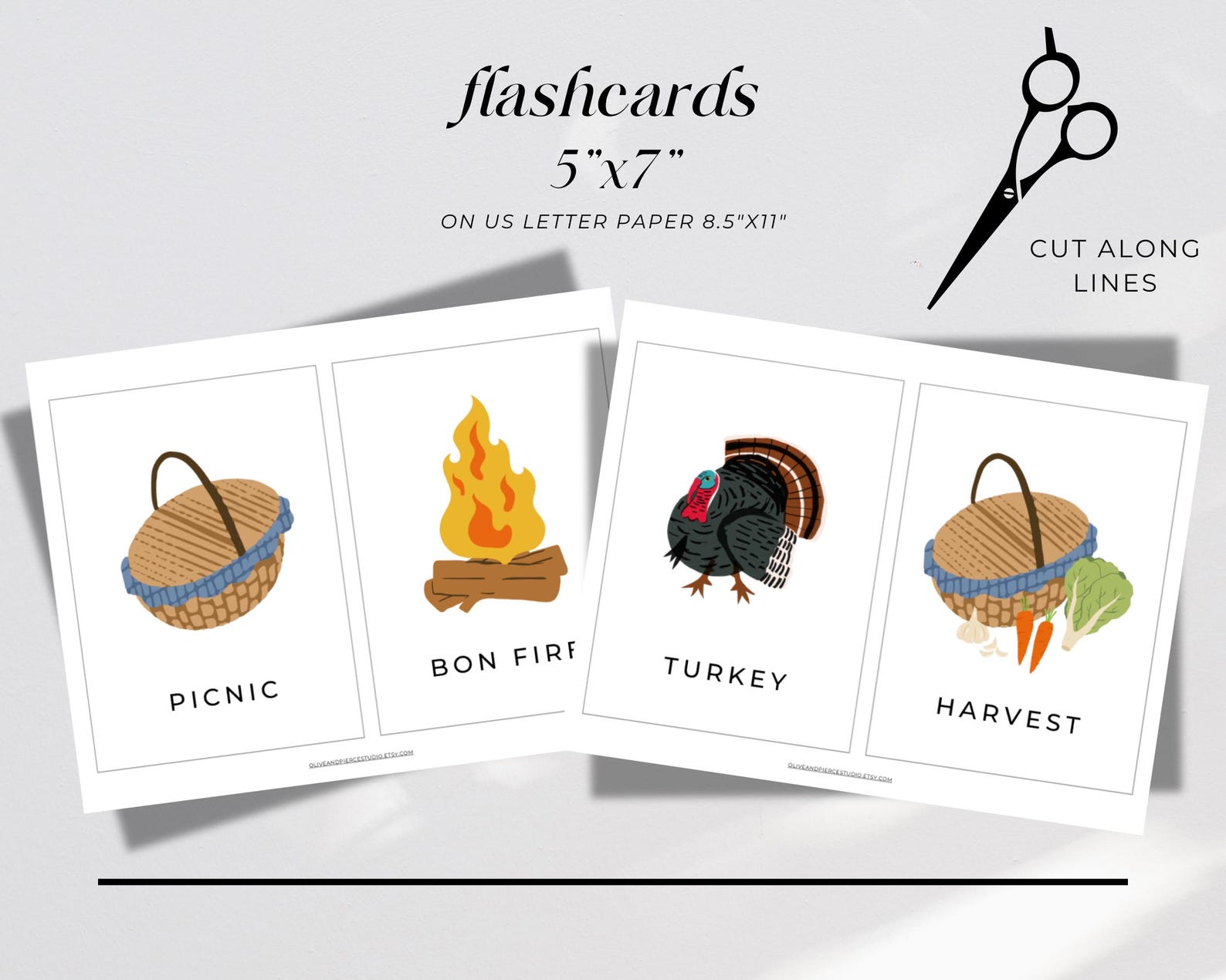 Printable Autumn Flashcards, Fall Nature Unit Study, Fall Vocabulary ...