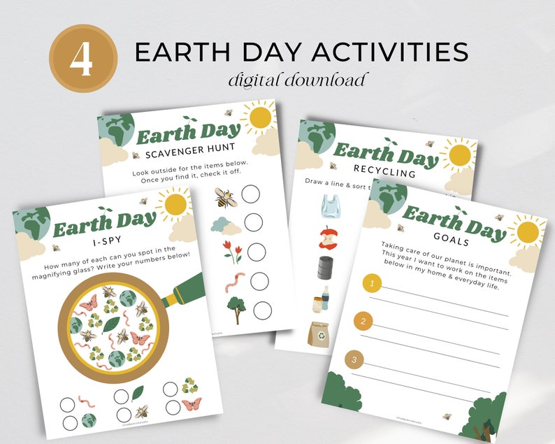Printable Earth Day Nature Activity Sheets, Preschool Spring Games ...