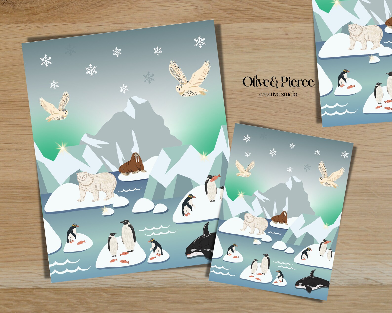 Arctic Antarctic Animal Winter Wall Art Nature Unit Study Montessori ...