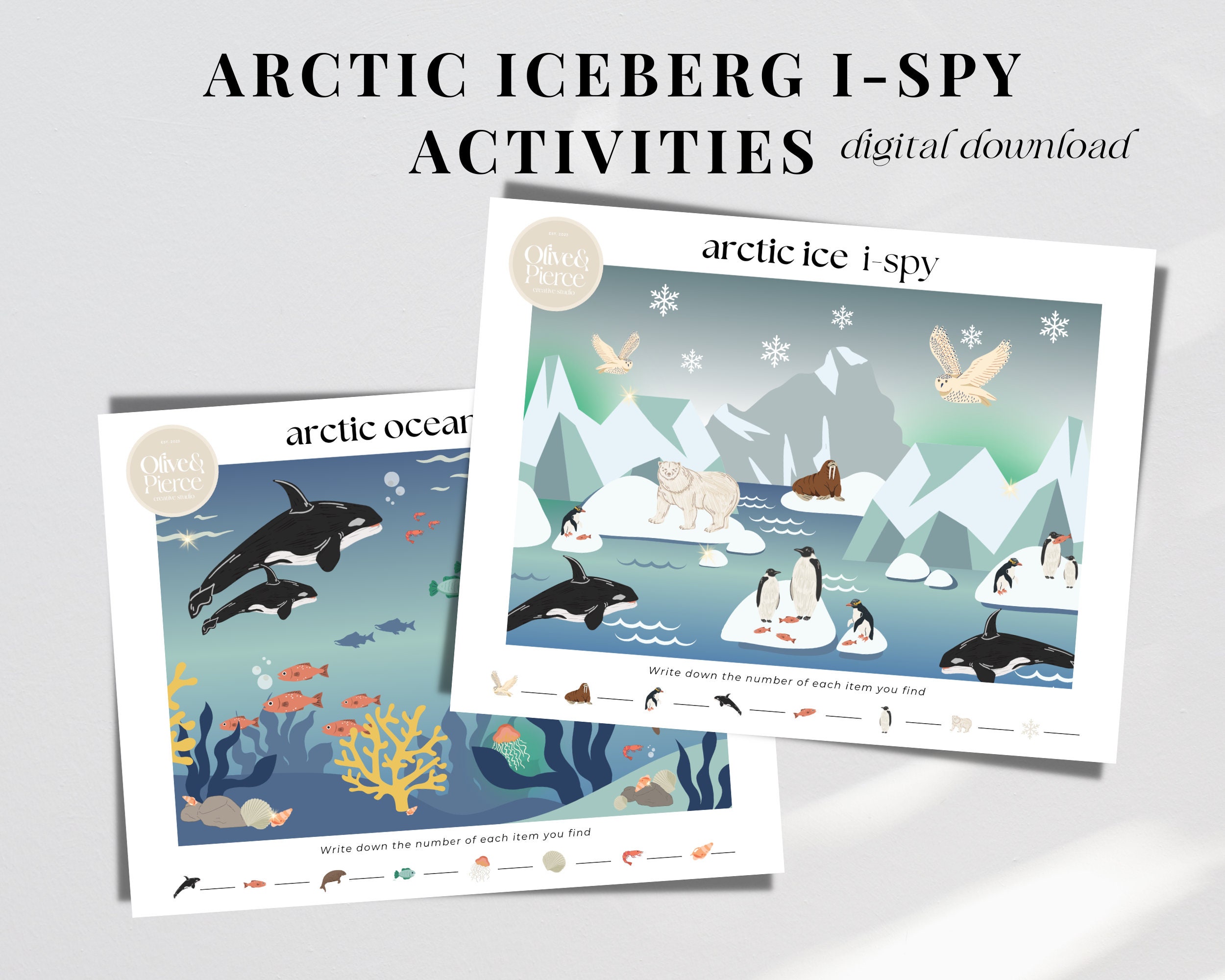 I-spy Arctic Animal Winter Activity Nature Unit Study Montessori ...