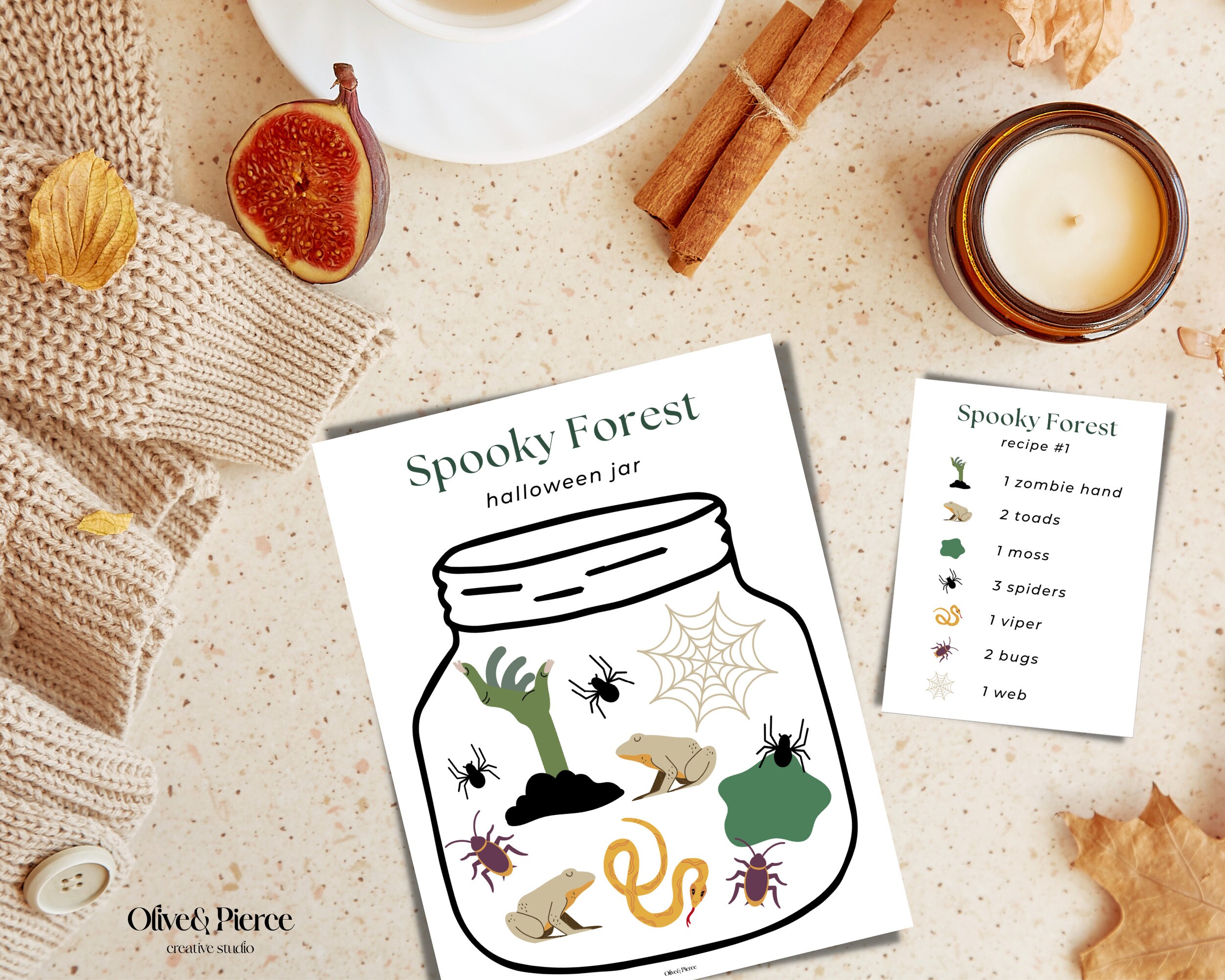 Halloween Spooky Recipe Jar Printable School Fall Montessori Homeschool ...