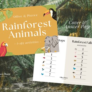 I-spy Printable Jungle Animal Activity, Rainforest Nature Unit Study ...