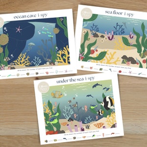 I-spy Under the Sea Worksheet, Ocean, Game, Montessori, Activity Book ...