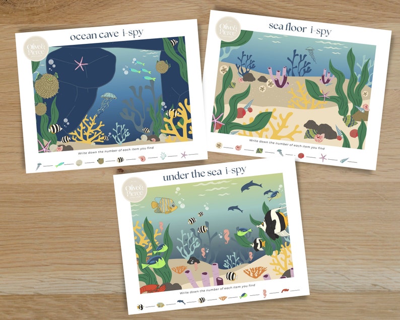 I-spy Under the Sea Worksheet, Ocean, Game, Montessori, Activity Book ...