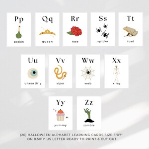 Halloween ABC Learning Flashcards Printable Back to School Fall ...