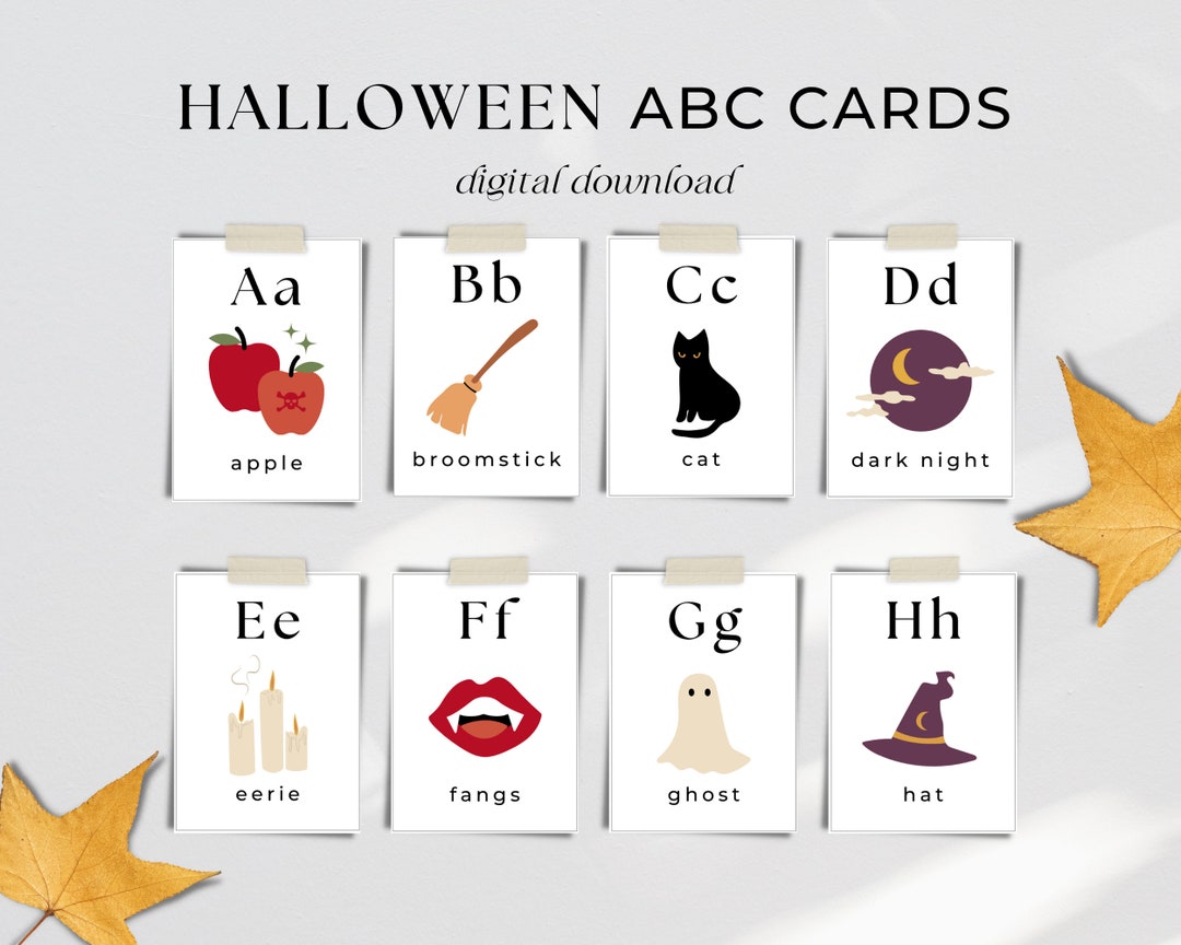 Halloween ABC Learning Flashcards Printable Back to School Fall ...