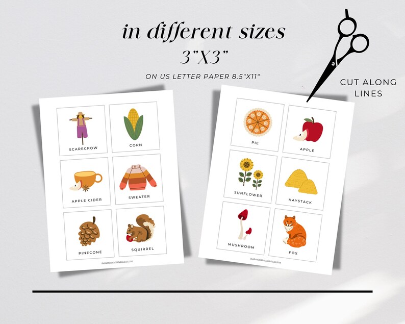 Printable Autumn Flashcards, Fall Nature Unit Study, Fall Vocabulary ...