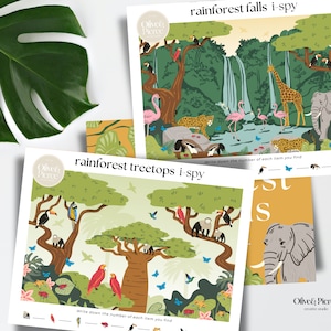 I-spy Printable Jungle Animal Activity, Rainforest Nature Unit Study ...