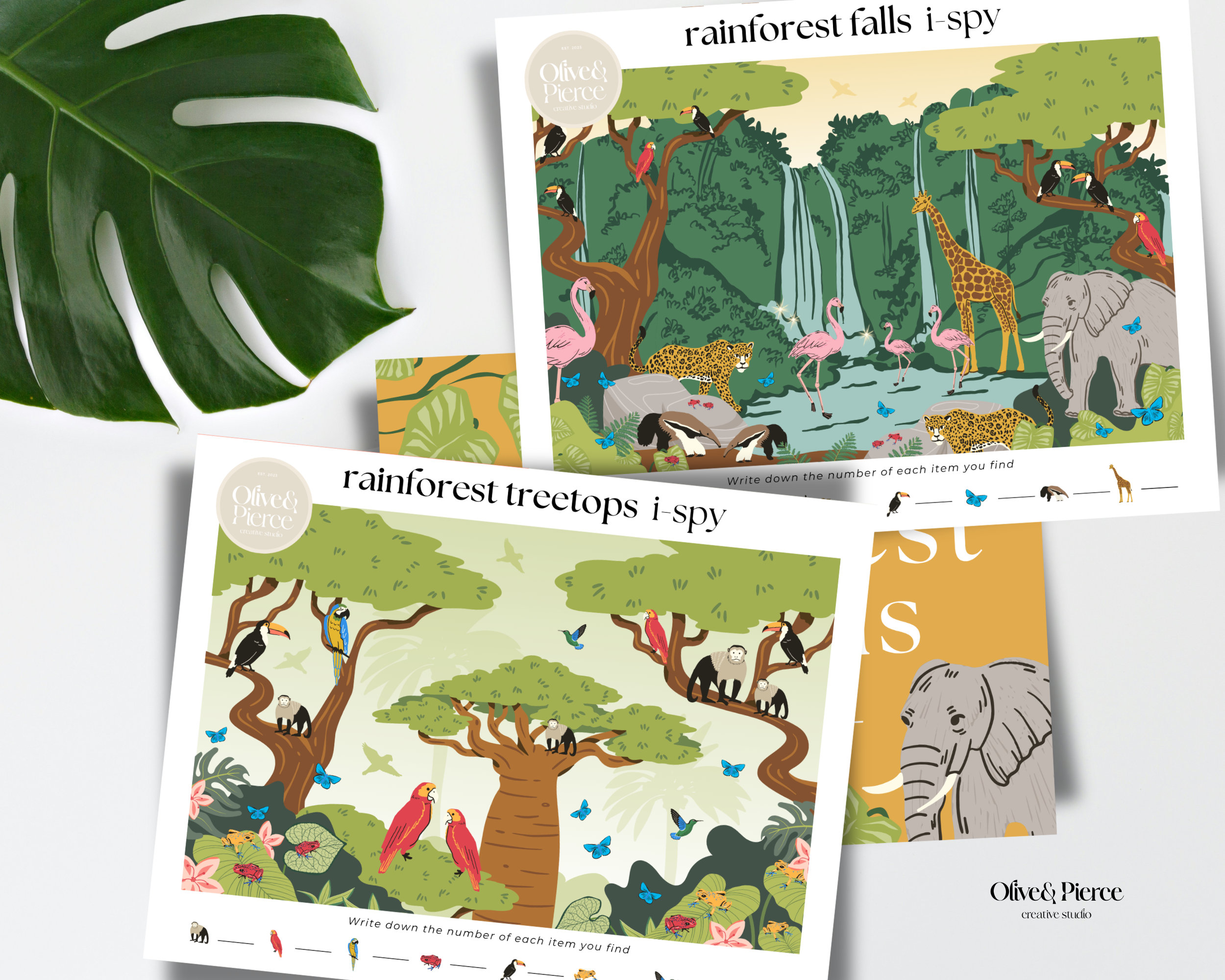 I-spy Printable Jungle Animal Activity, Rainforest Nature Unit Study ...