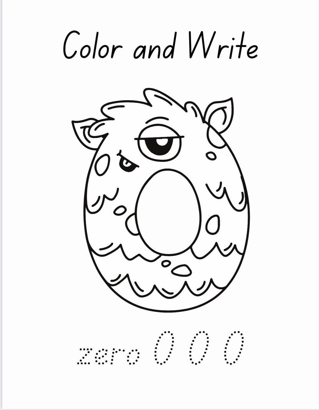 Coloring While Learning Numbers - Etsy