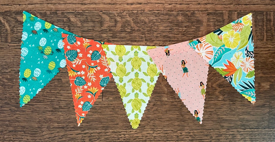 Tropical Banner Highchair Banner Fabric Triangle Banner - Etsy