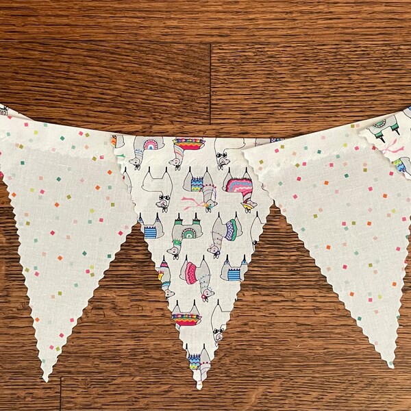 Llama and Triangle Fabric - Etsy