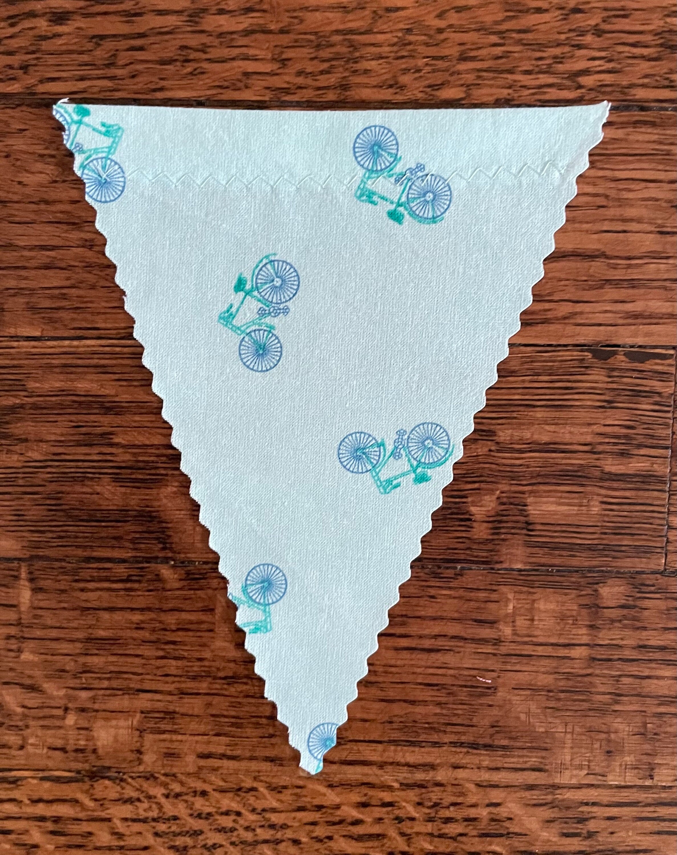 Blue Bicycle and Tie Dye Fabric Triangle Banner, Fabric Bunting ...
