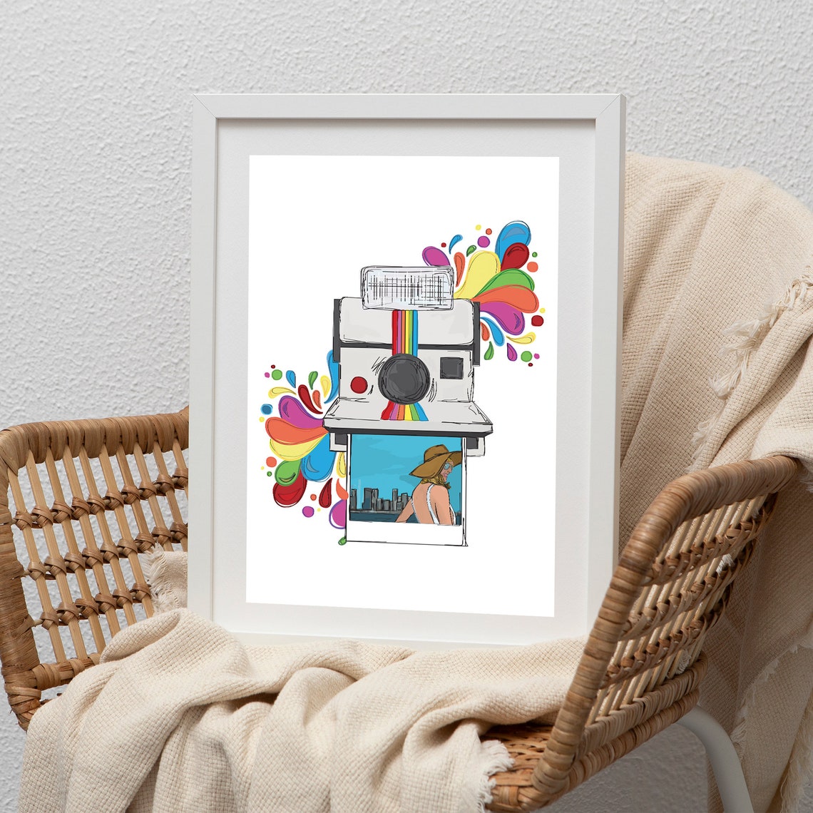 Polaroid Retro Line Drawing - Etsy