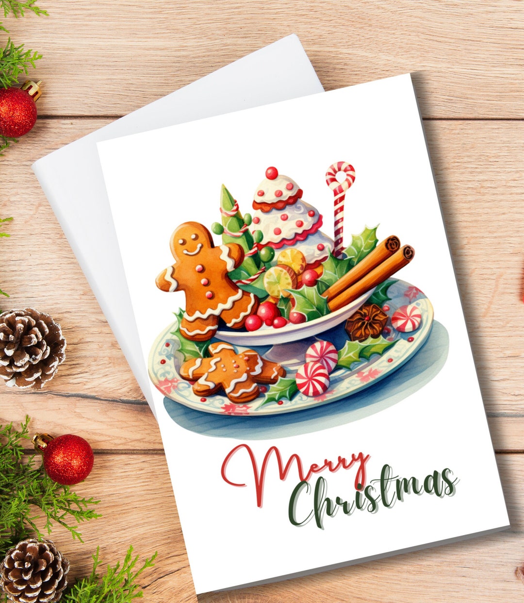 Christmas Gift Card Instant Download Christmas Card Decorated - Etsy