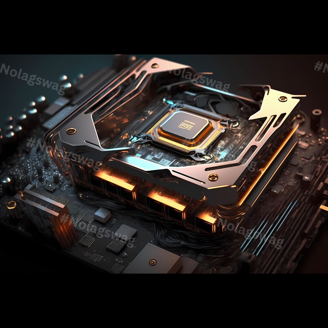 Computer Chip Art Digital Art Print Ai Generated High Tech - Etsy