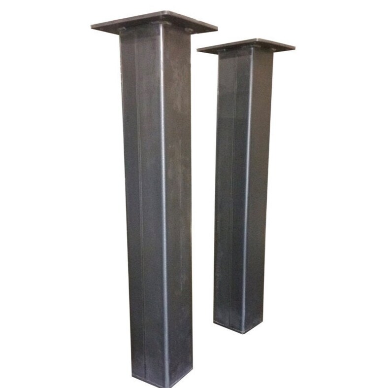 4x4 Square Steel Post Legs, Set of 4 Oversized Industrial Table Legs - Etsy