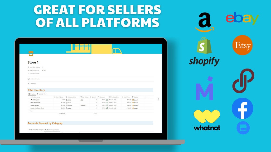 E-commerce Inventory Management System - Notion Template - List Tracker ...