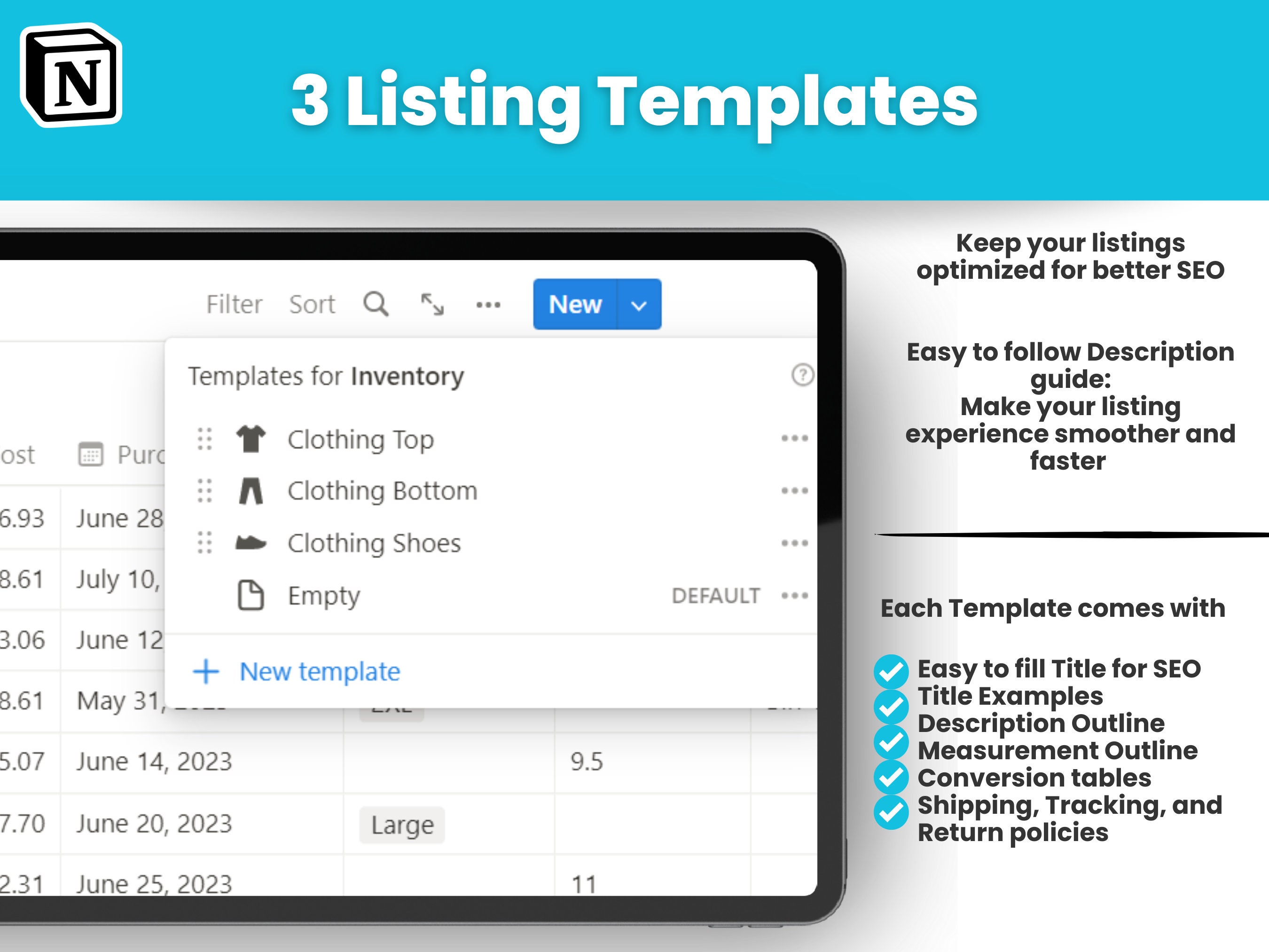 E-commerce Inventory Management System - Notion Template - List Tracker ...