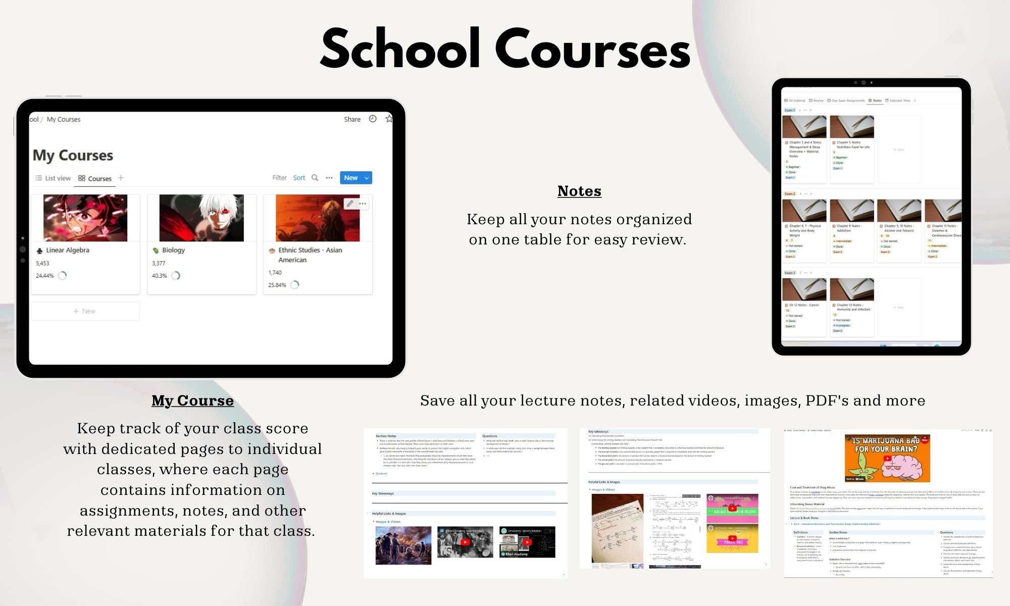 Notion School Dashboard - School Calendar and Tasks - Etsy