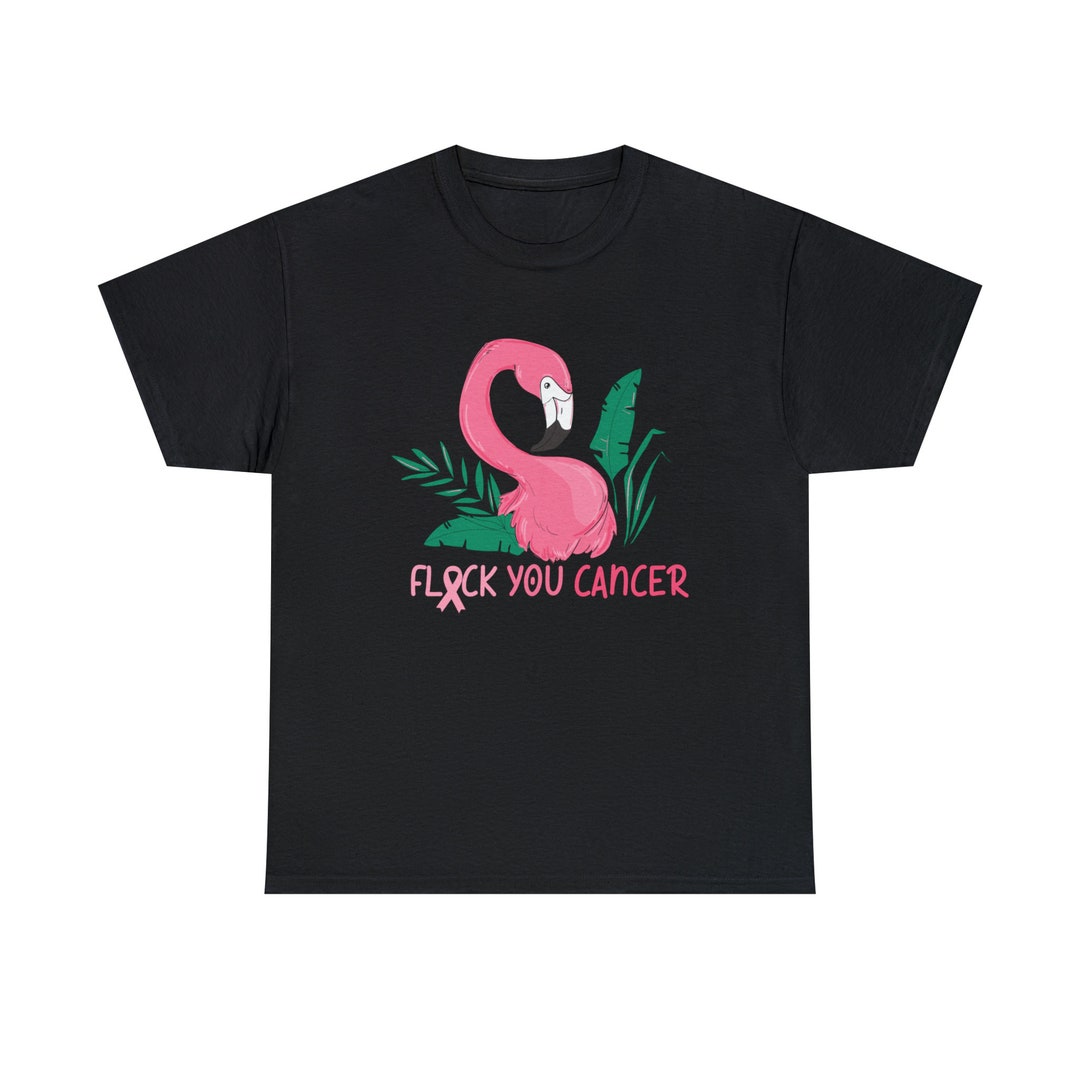 Flock You Breast Cancer Flamingo Ribbon Tee Show Your Support - Etsy