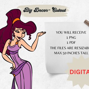 Megara Theme Cutout, Hercules Cutout Party Decoration Greek Mythology ...