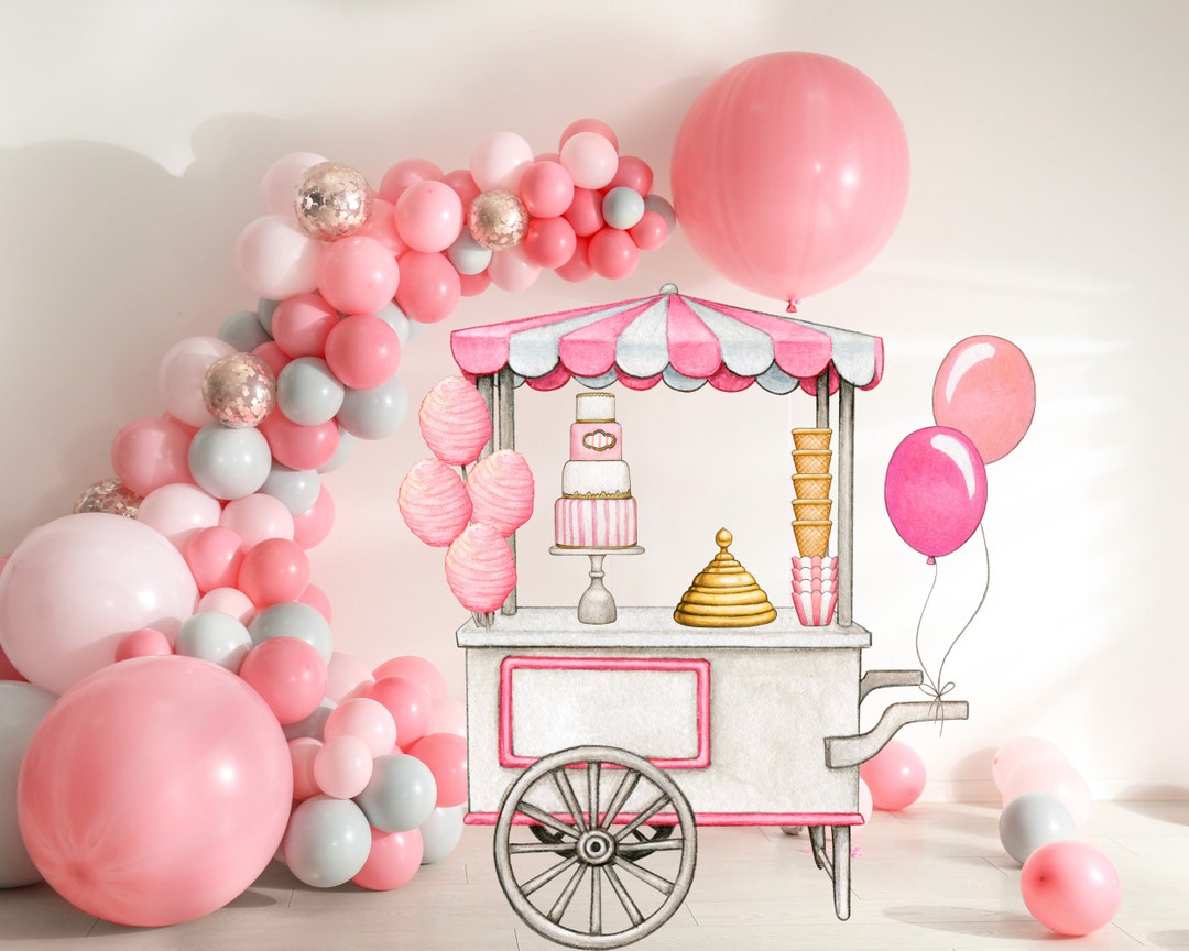 Ice Cream Cart Cutout, Candyland Cutout Decor, Candyland Decoration ...
