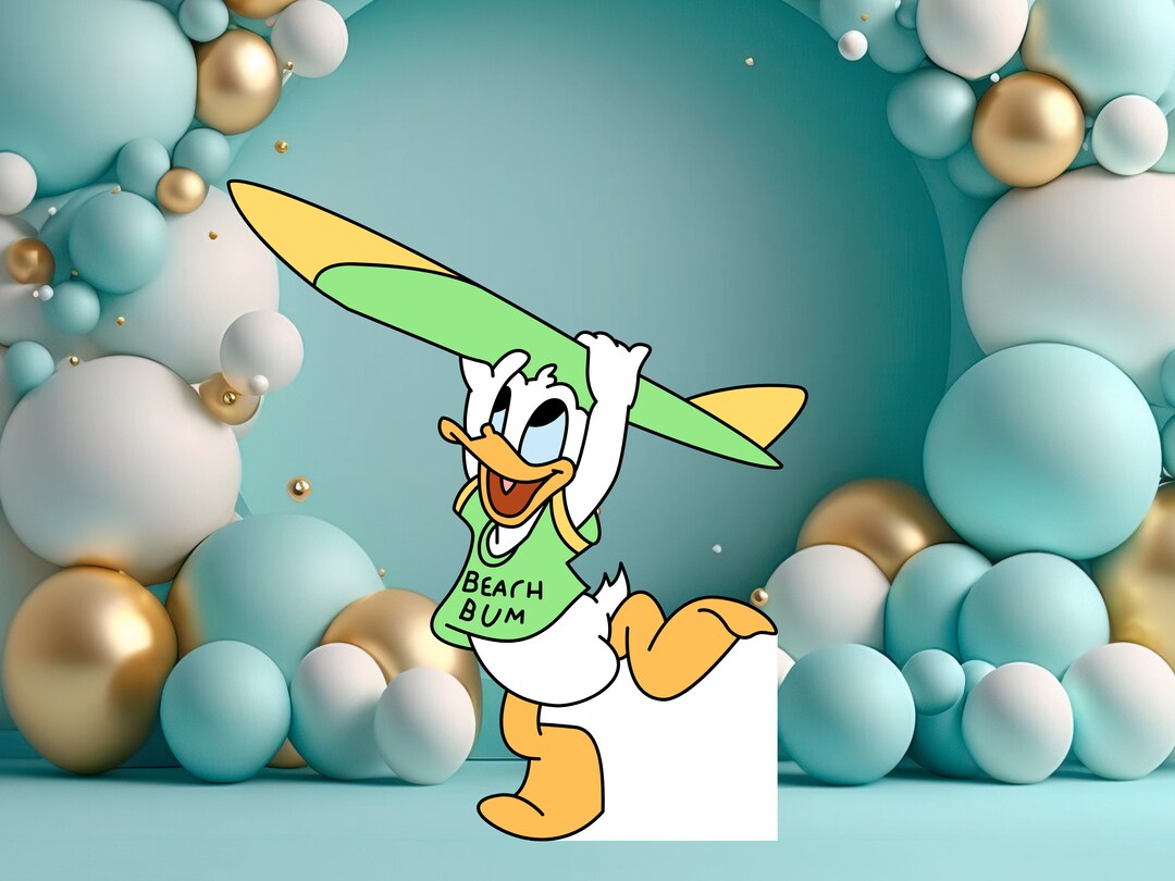 Donald Duck Cutout, Backdrop Big Decor, Donald Summer Theme Party ...