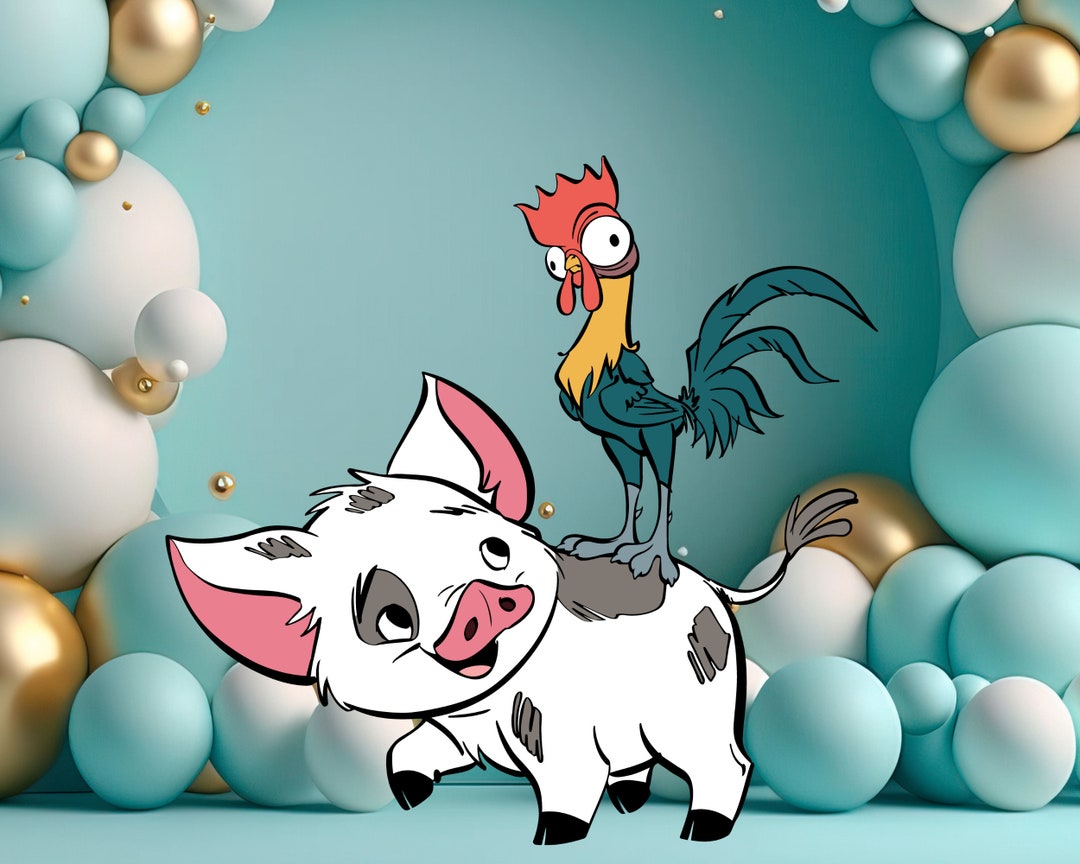 Pua and Heihei Moana Cutout, Moana Cutout Decor, Moana Party Decoration ...