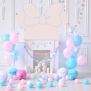 Mouse Head With Bow Cutout, Backdrop Big Decor, Mouse Theme Party ...