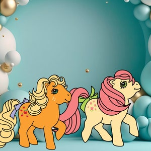 My Little Pony Bundle Theme Cutout, Retro Pony Cutout Party Decoration ...